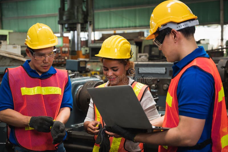 The Industrial Worker Team is Working on Various Projects in a Large ...