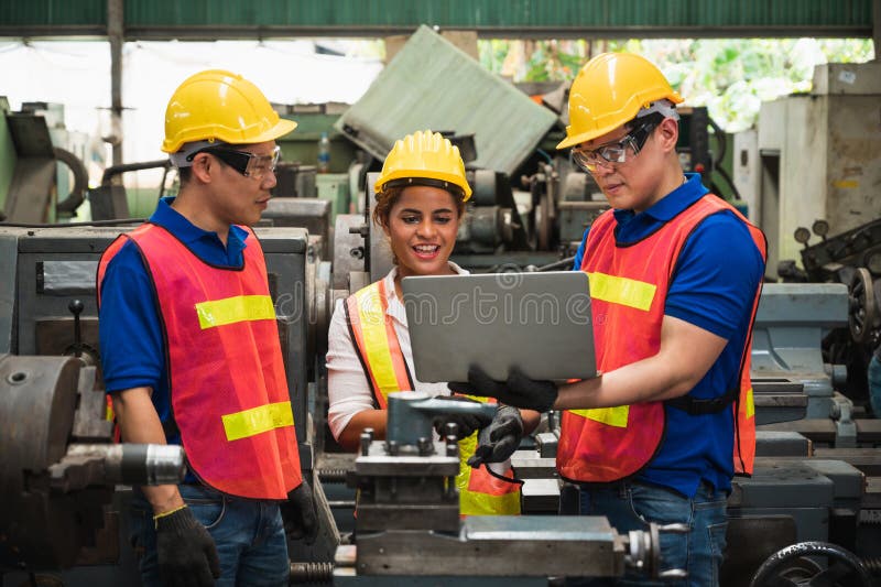 The Industrial Worker Team is Working on Various Projects in a Large ...