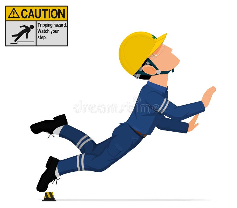 An Industrial Worker is Tripping on Transparent Background Stock Vector ...