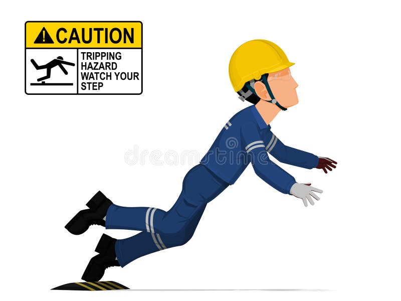 An Industrial Worker is Tripping on White Background Stock Vector ...