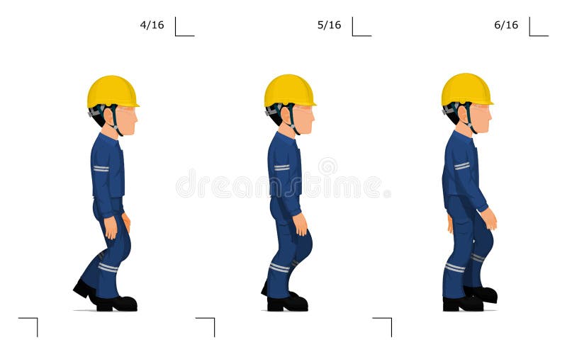 An Industrial Worker is Walking on White Background Stock Vector ...