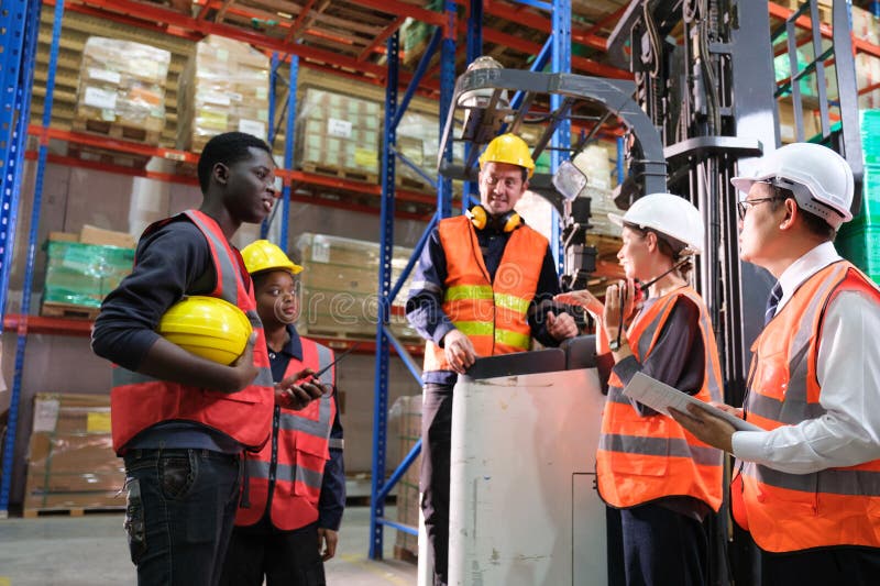 Industrial Worker Working at Warehose Factory Stock Photo - Image of ...