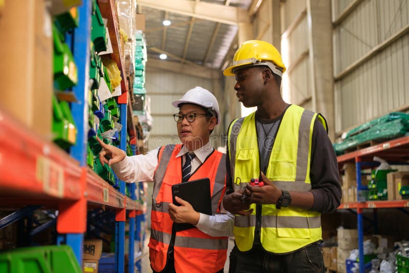 Industrial Worker Working at Warehose Factory Stock Photo - Image of ...