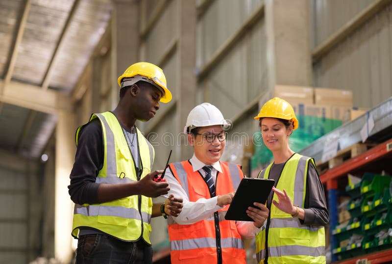 Industrial Worker Working at Warehose Factory Stock Photo - Image of ...