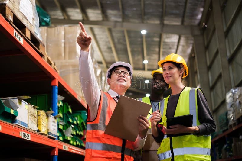 Industrial Worker Working at Warehose Factory Stock Photo - Image of ...