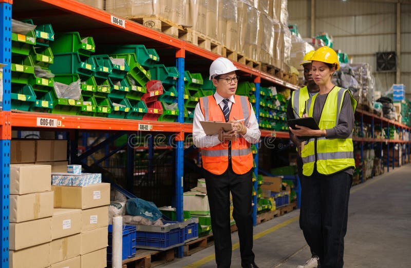 Industrial Worker Working at Warehose Factory Stock Image - Image of ...