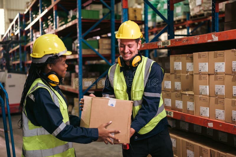 Industrial Worker Working at Warehose Factory Stock Image - Image of ...