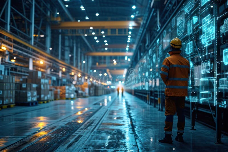 Industrial Worker Working in Warehouse. Logistics and Supply Chain ...