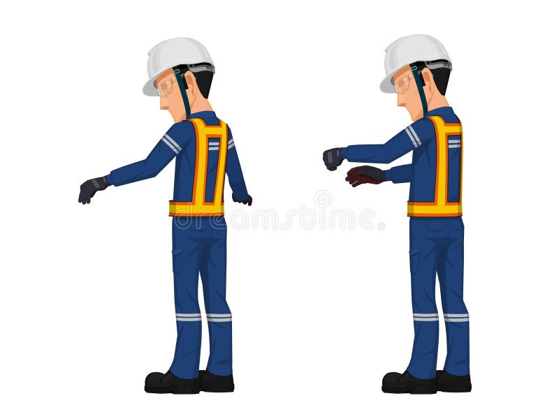 Industrial Worker is Working on White Background Stock Vector ...