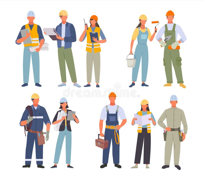 Industrial Workers. Professions Engineers Painters Electricians ...