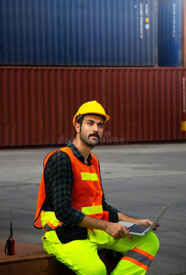 Industrial Workers or Engineers Using Computer Laptop Stock Photo ...