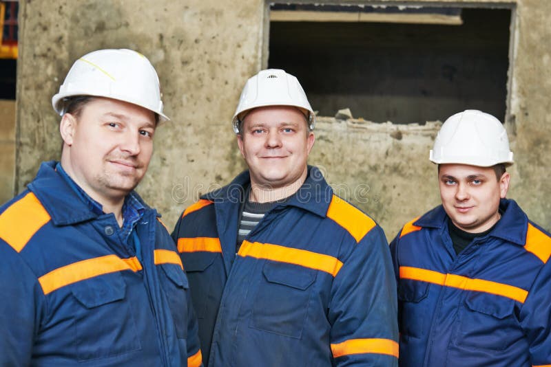 Industrial Workers on House Building Plant Stock Photo - Image of house ...