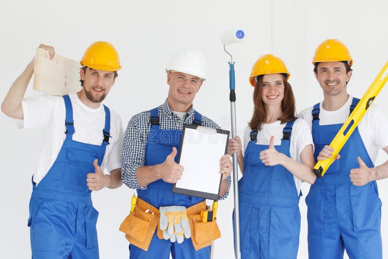 Industrial Workers with Tools Stock Photo - Image of male, home: 164136412