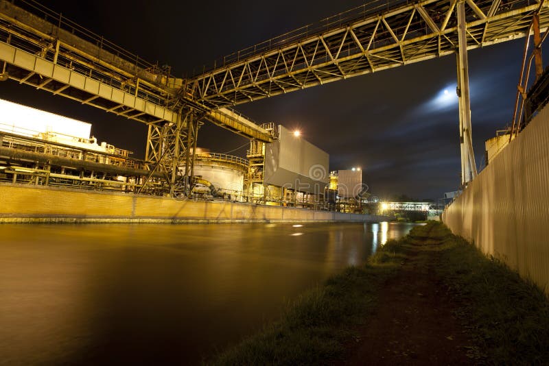 Industrial works at night stock image. Image of furnace - 24171871