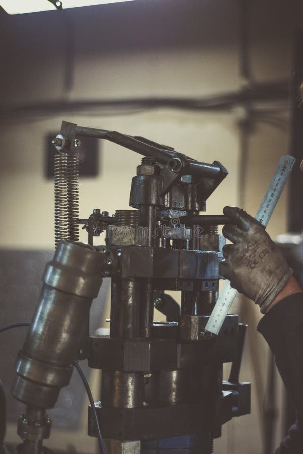 Industrial Workshop Bending Pipe Press Machine Stock Photo - Image of ...