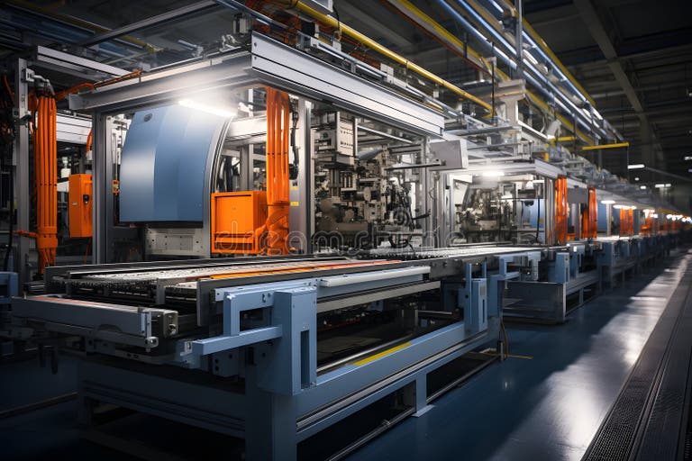 Industrial Workshop with Modern Digital Machines. Business Industry ...