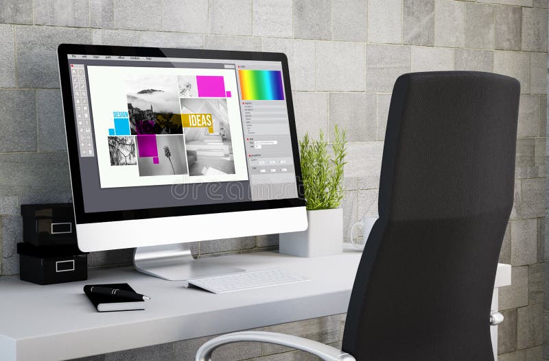 Industrial Workspace Graphic Design Stock Photo - Image of balance ...