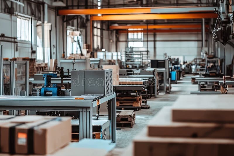 Industrial Workspace with Machines and Equipment in a Manufacturing ...