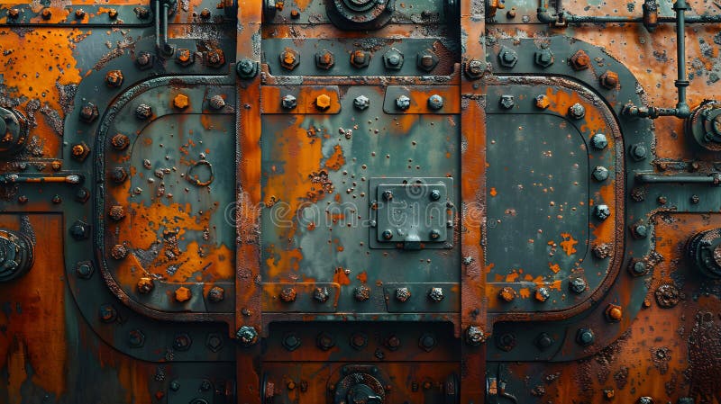 Industrial Worn Metal Tank with Grunge Texture and Symmetrical Design ...