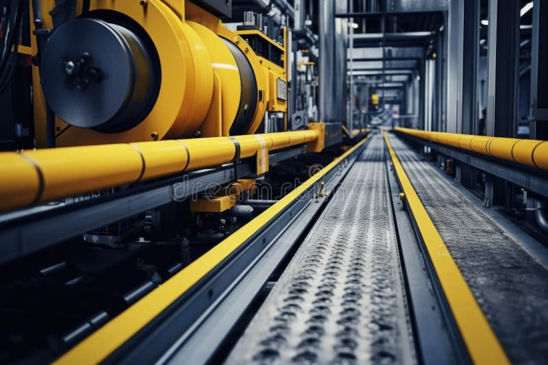 Industrial Yellow Machine in a Spacious Warehouse. Ideal for ...