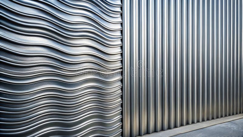 IndustrialGrade Gray Metal Wall Texture with WavePatterned Relief a ...