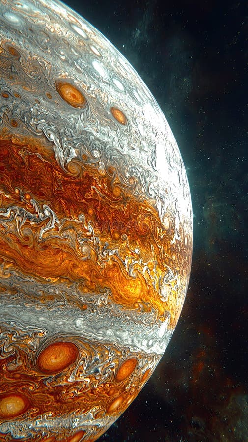 Close-up of Jupiter S Swirling Clouds and Stormy Atmosphere Stock ...