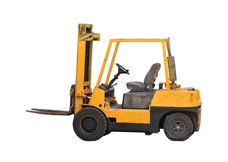 Gelber Gabelstapler stockbild. Bild von verkehr, administrator - 2364753