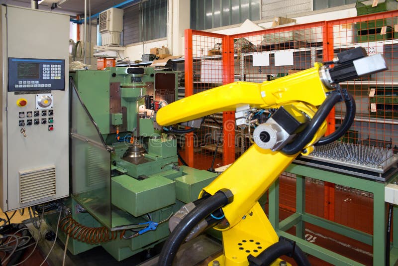 Industrieroboter - Automatisierungslinien Stockfoto - Bild von zeile ...