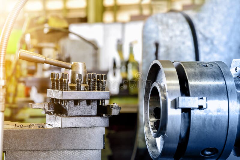 Old lathe in factory stock image. Image of industries - 113126415