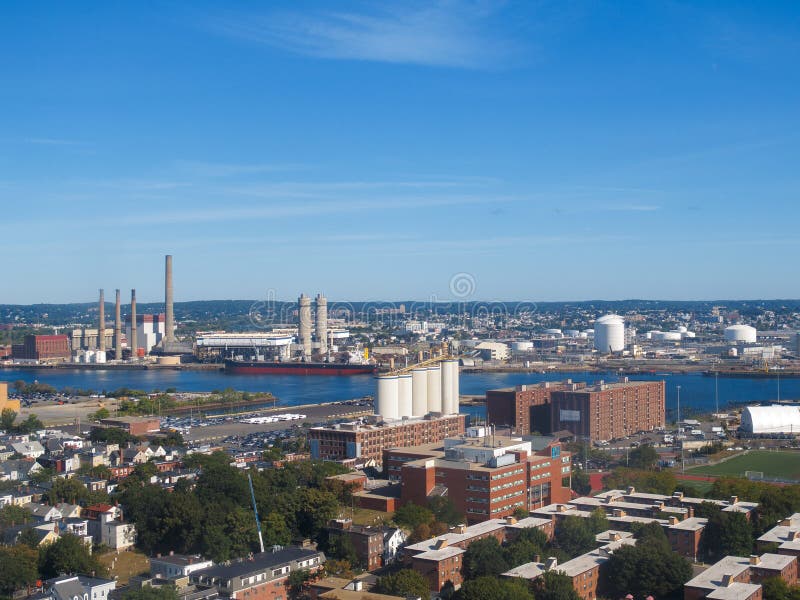 Industries at the Waterfront of the Charles River in Boston ...