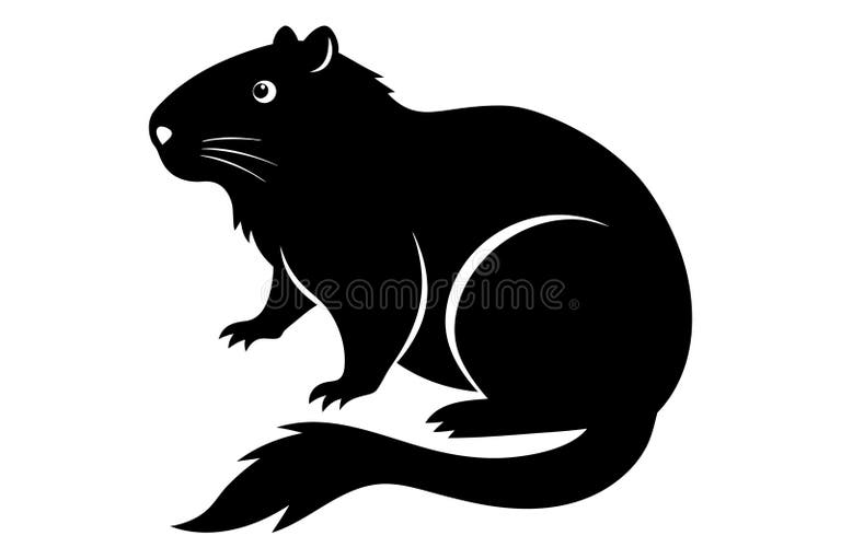 Industrious Beaver Vector Silhouette Illustration Stock Illustrations – 2 Industrious Beaver ...