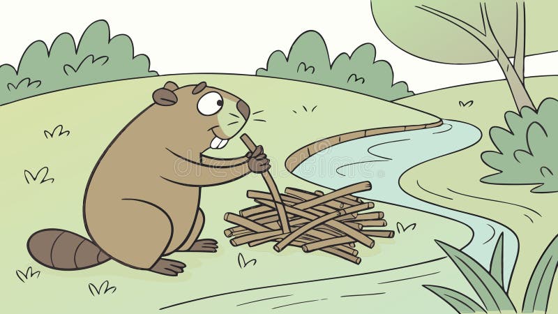 Industrious Beaver at Work, Animal Resourcefulness Vector, Vector ...