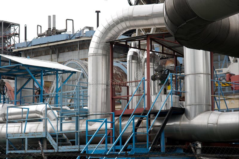 Large refinery pipelines stock image. Image of refinery - 20281941