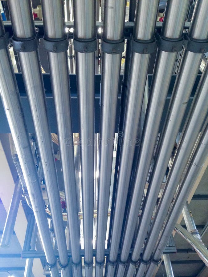 Industry Air Flow and Material Supply Pipe Set Stock Image - Image of ...