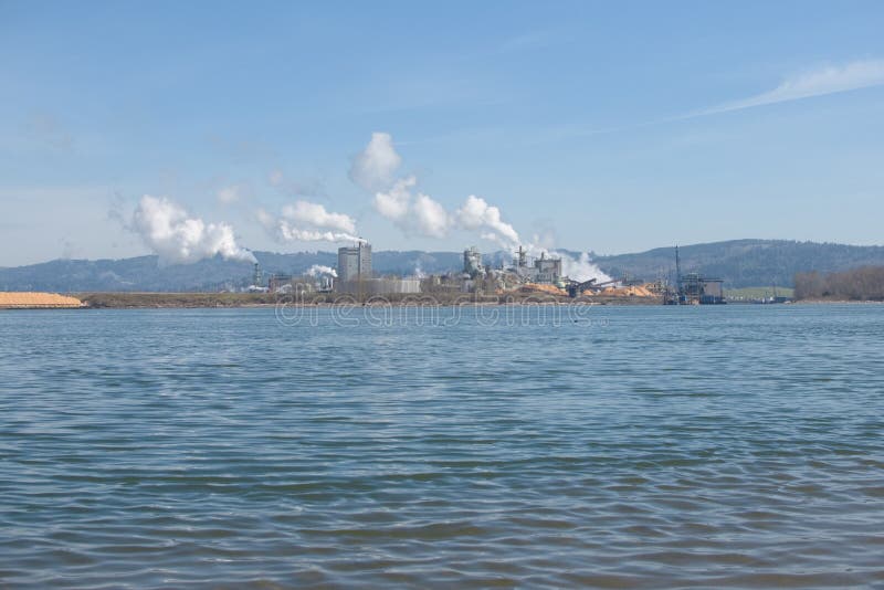 Industry Along a Large River Stock Photo - Image of panorama, cargo ...