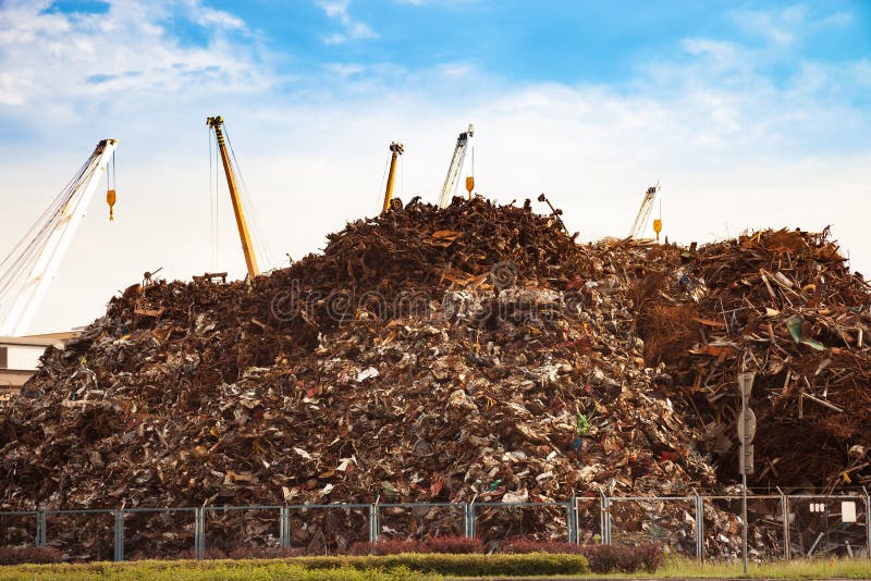 Metal scrap yard stock image. Image of crane, industry - 24718481