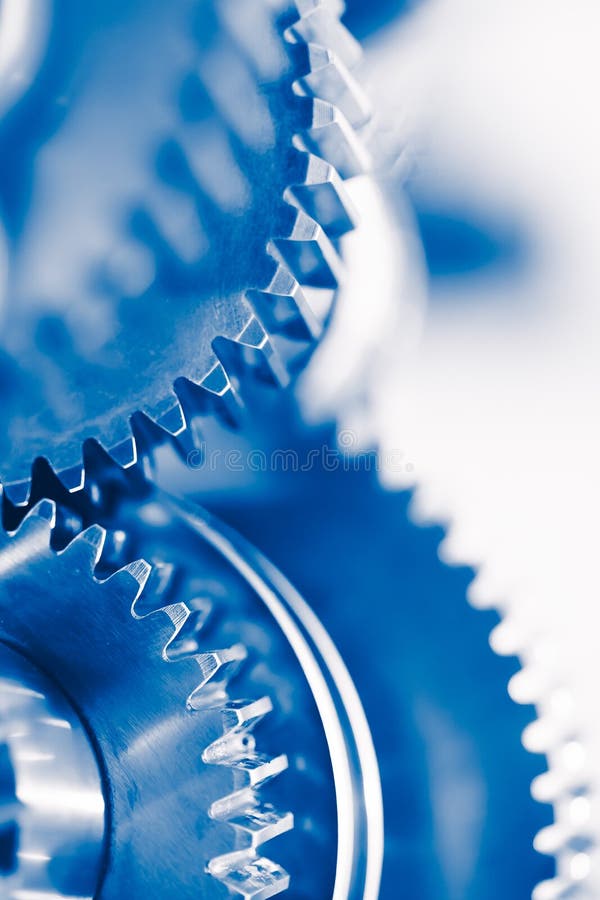 Industry Background with Blue Gear Wheels Stock Photo - Image of ...