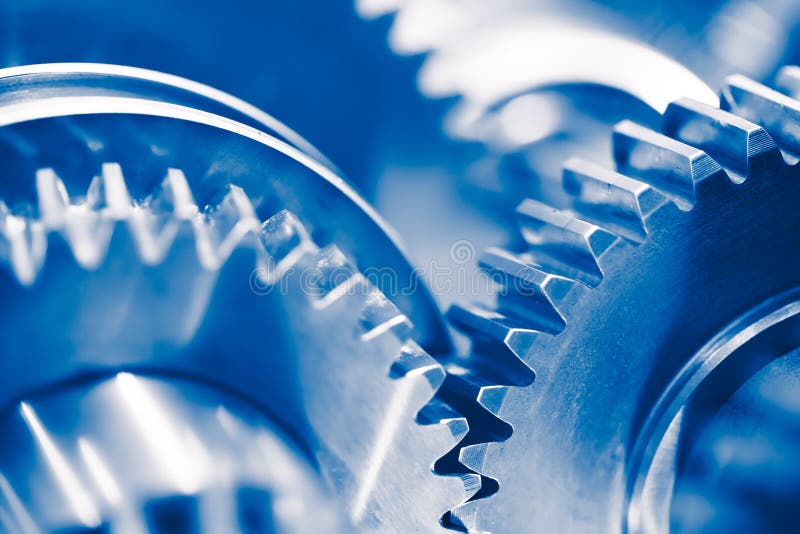 Industry Background with Blue Gear Wheels Stock Image - Image of ...