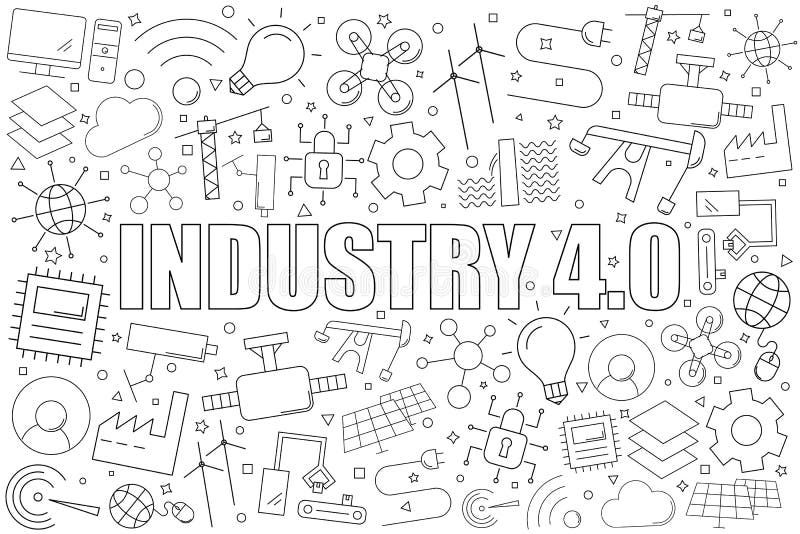 Vector Industry Pattern with Word. Industry Background Stock Vector ...