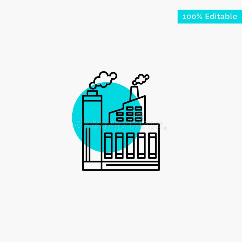 Industry, Building, Construction, Factory, Smoke Turquoise Highlight ...