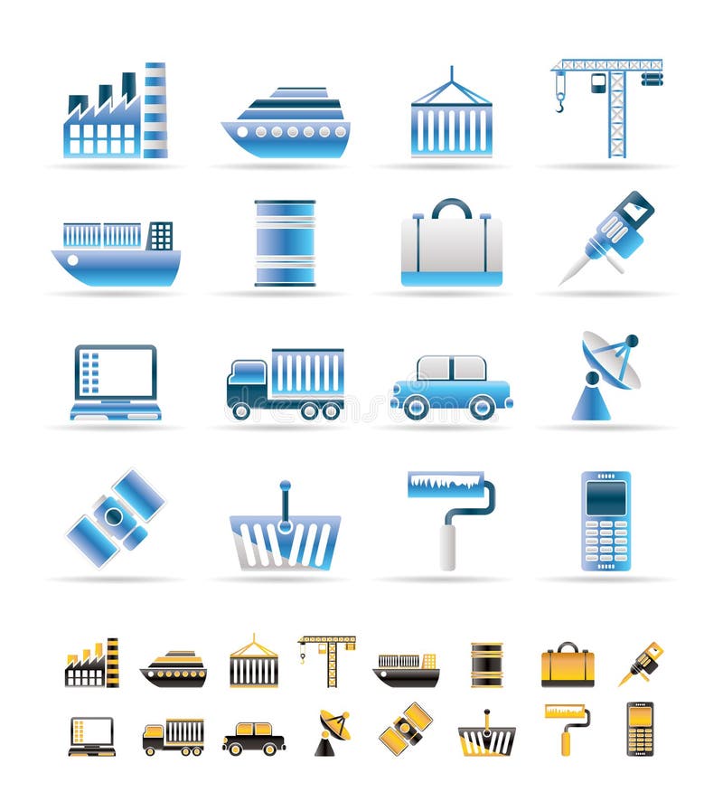 Industry and Business Icons Stock Vector - Illustration of business ...