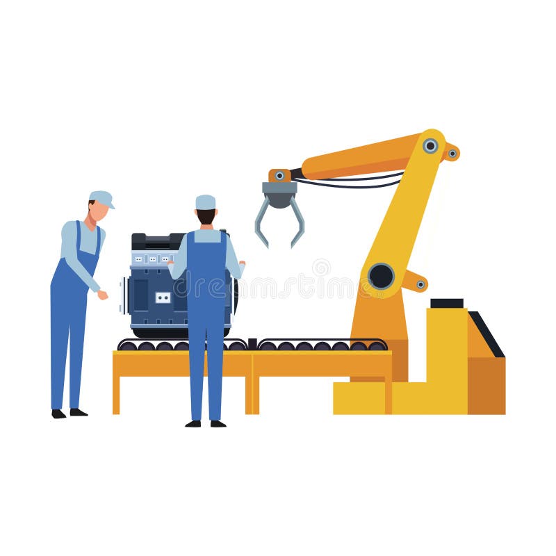 Industry Car Manufacturing Cartoon Stock Vector - Illustration of ...