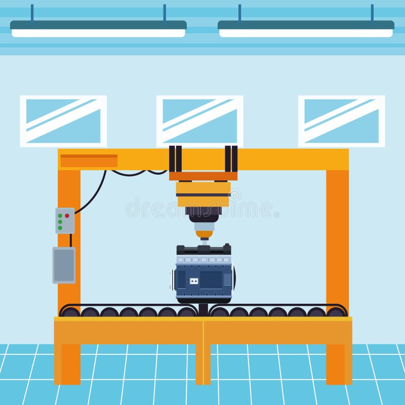 Industry Manufacturing Cartoon Stock Vector - Illustration of graphic ...