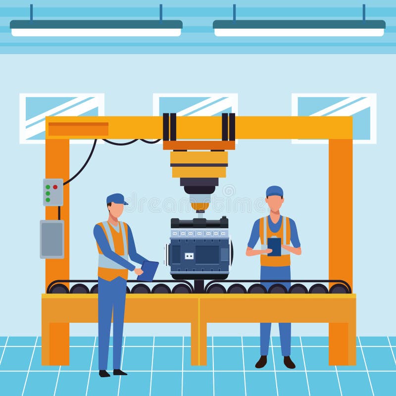 Industry Car Manufacturing Cartoon Stock Vector - Illustration of metal ...