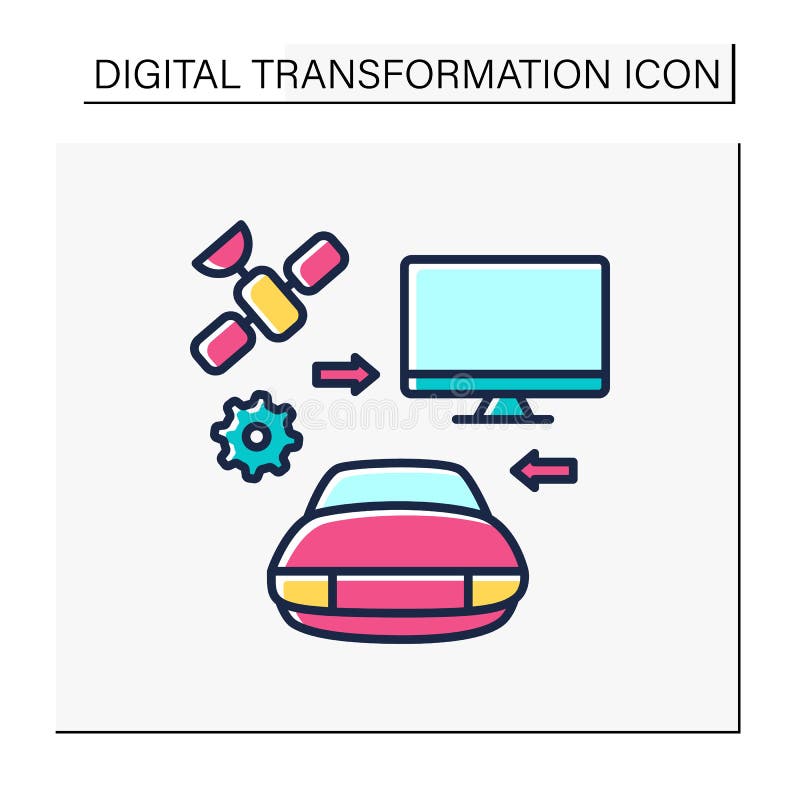 Industry 2.0 color icon stock vector. Illustration of abstract - 252465542