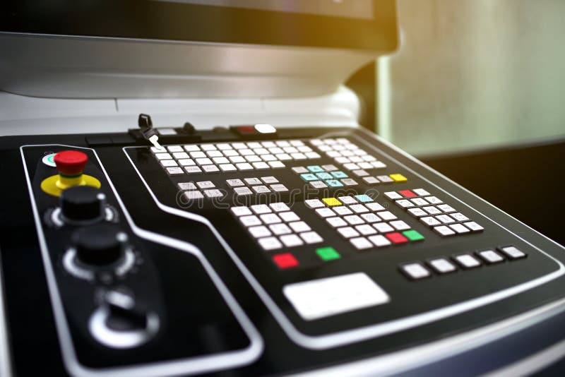 Industry Computer. Monitor and Button. Operator Desk Stock Photo ...