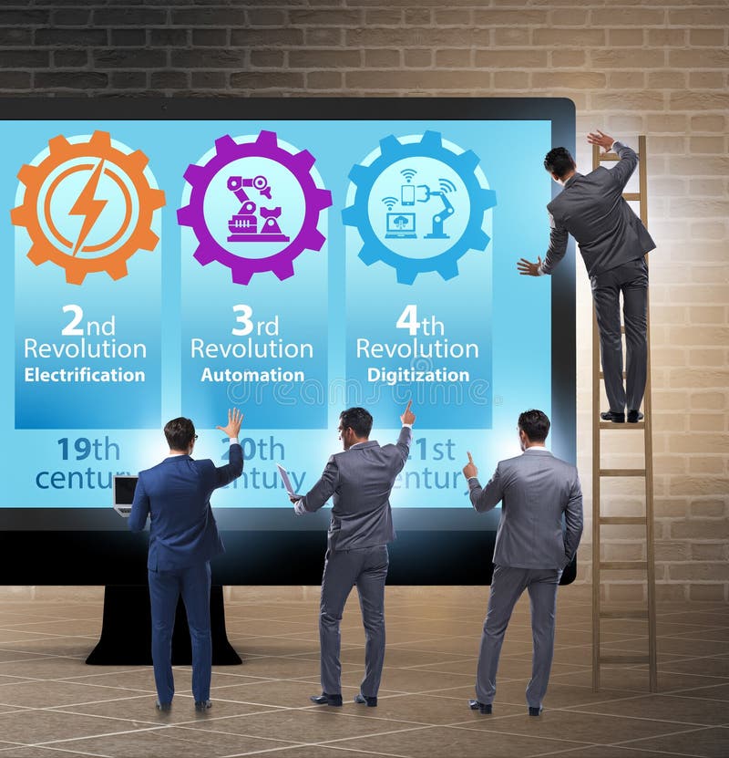 Industry 4.0 Concept and Stages of Development Stock Image - Image of ...