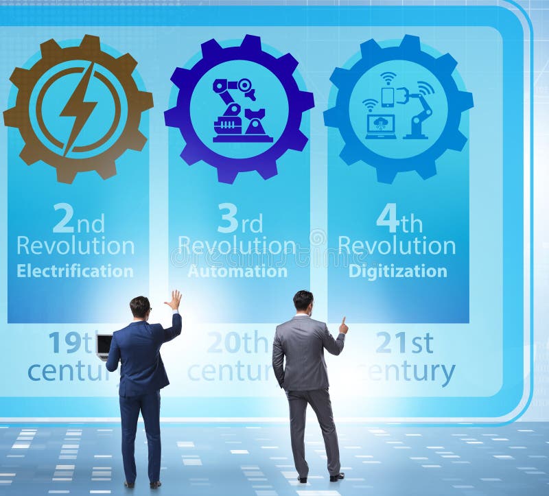 Industry 4.0 Concept and Stages of Development Stock Image - Image of ...