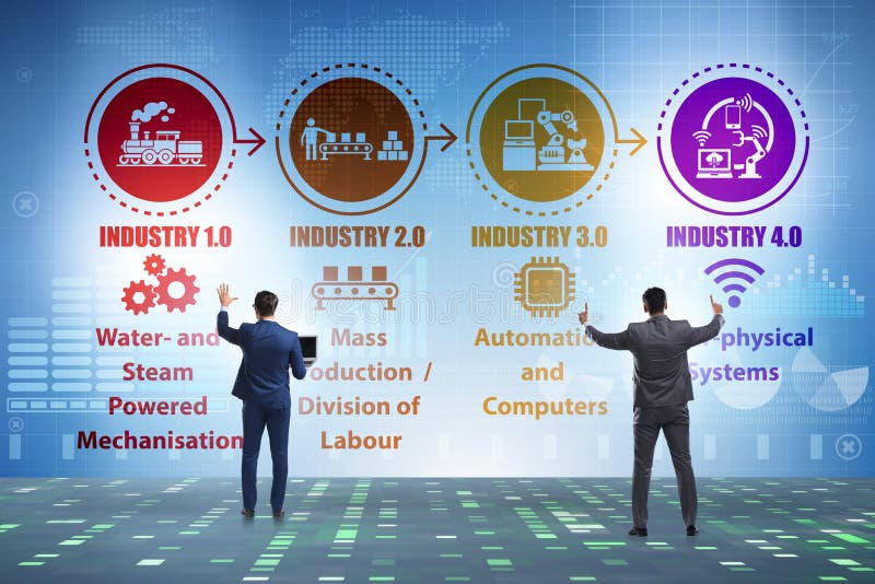 Industry 4.0 Concept with Various Stages Stock Image - Image of ...