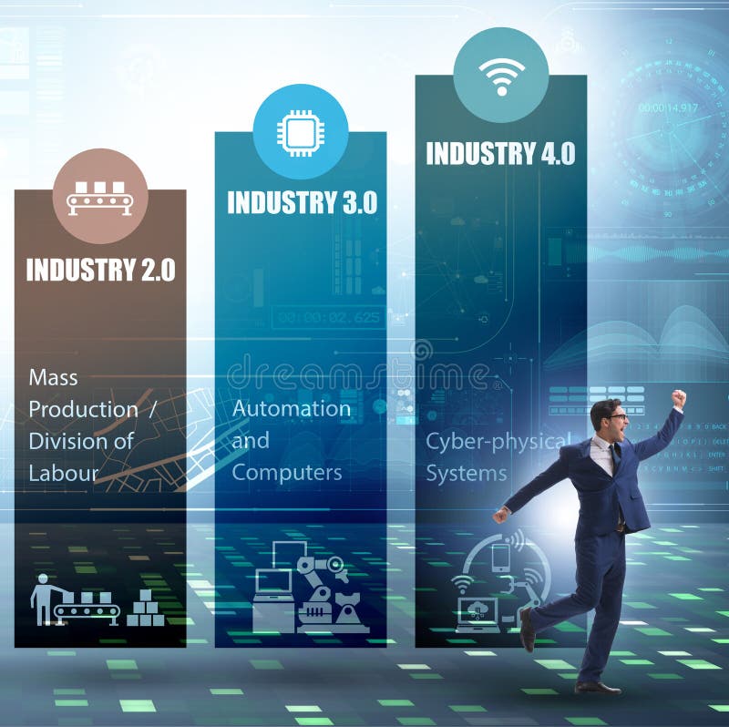 Industry 4.0 Concept with Various Stages Stock Photo - Image of data ...